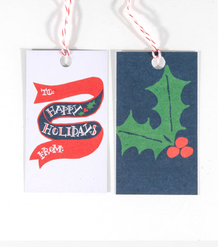 happy holiday gift tags – Thimblepress