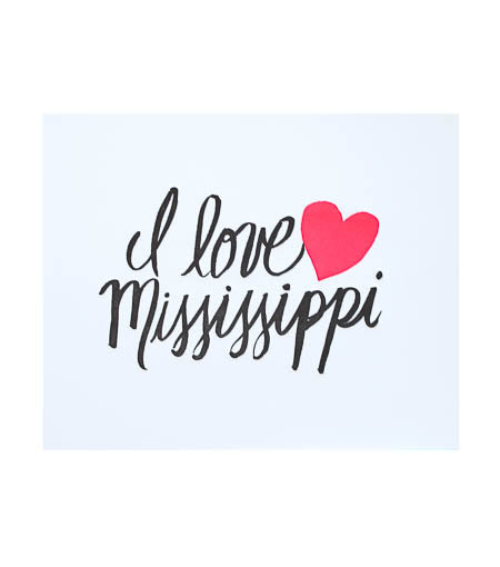 i love my state letterpress art print for wall decor – Thimblepress