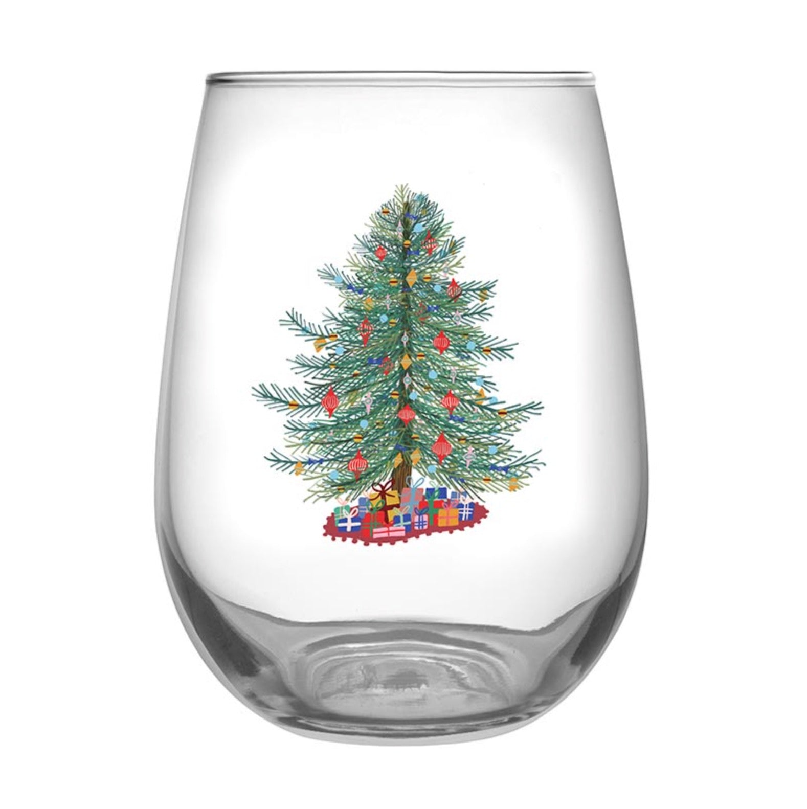Raise Your Holiday Spirits Stemless Wine Glass – Thimblepress