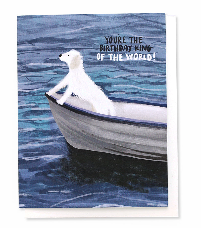 Birthday King Of The World greeting card – Thimblepress