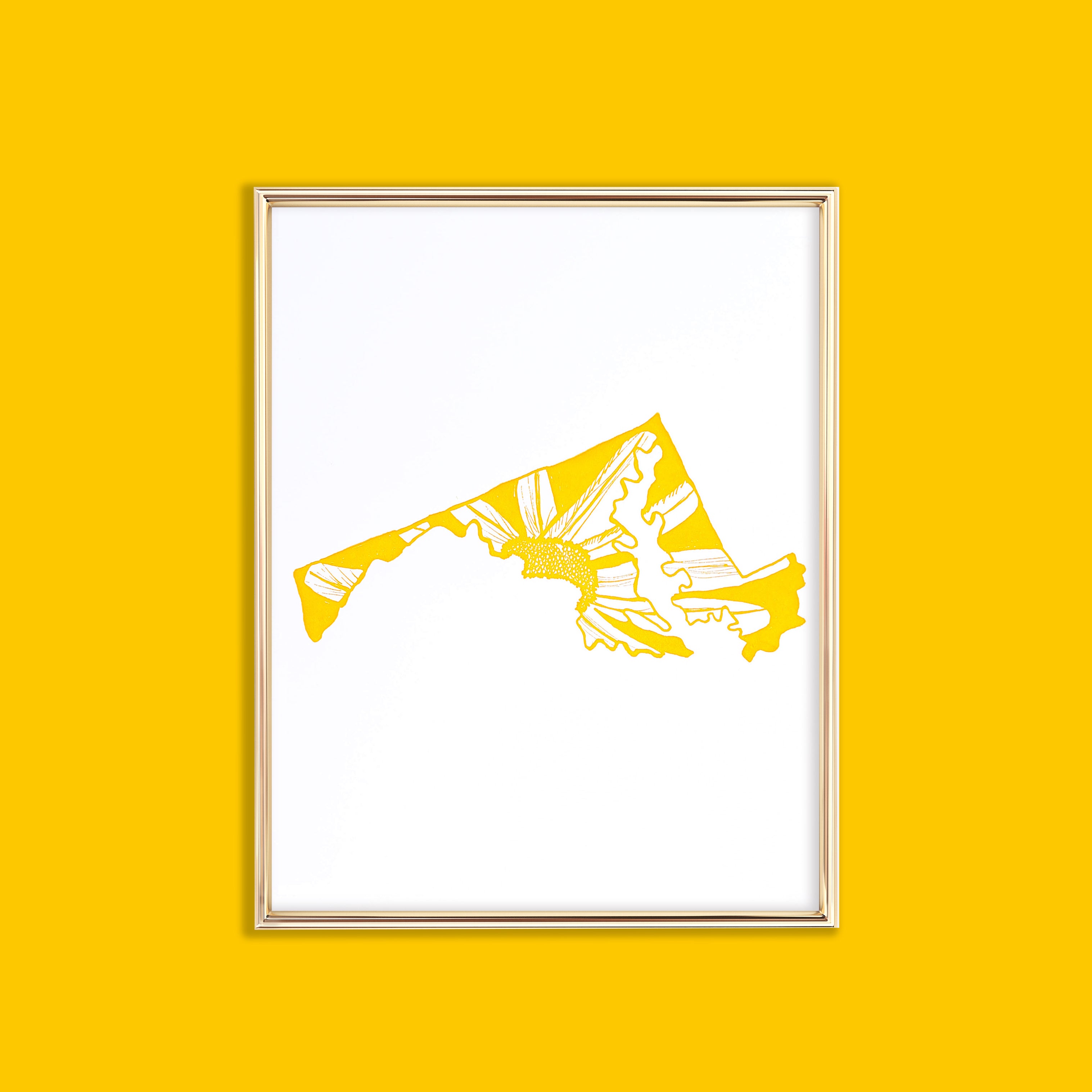 letterpress maryland black-eyed susan state flower art for wall decor ...