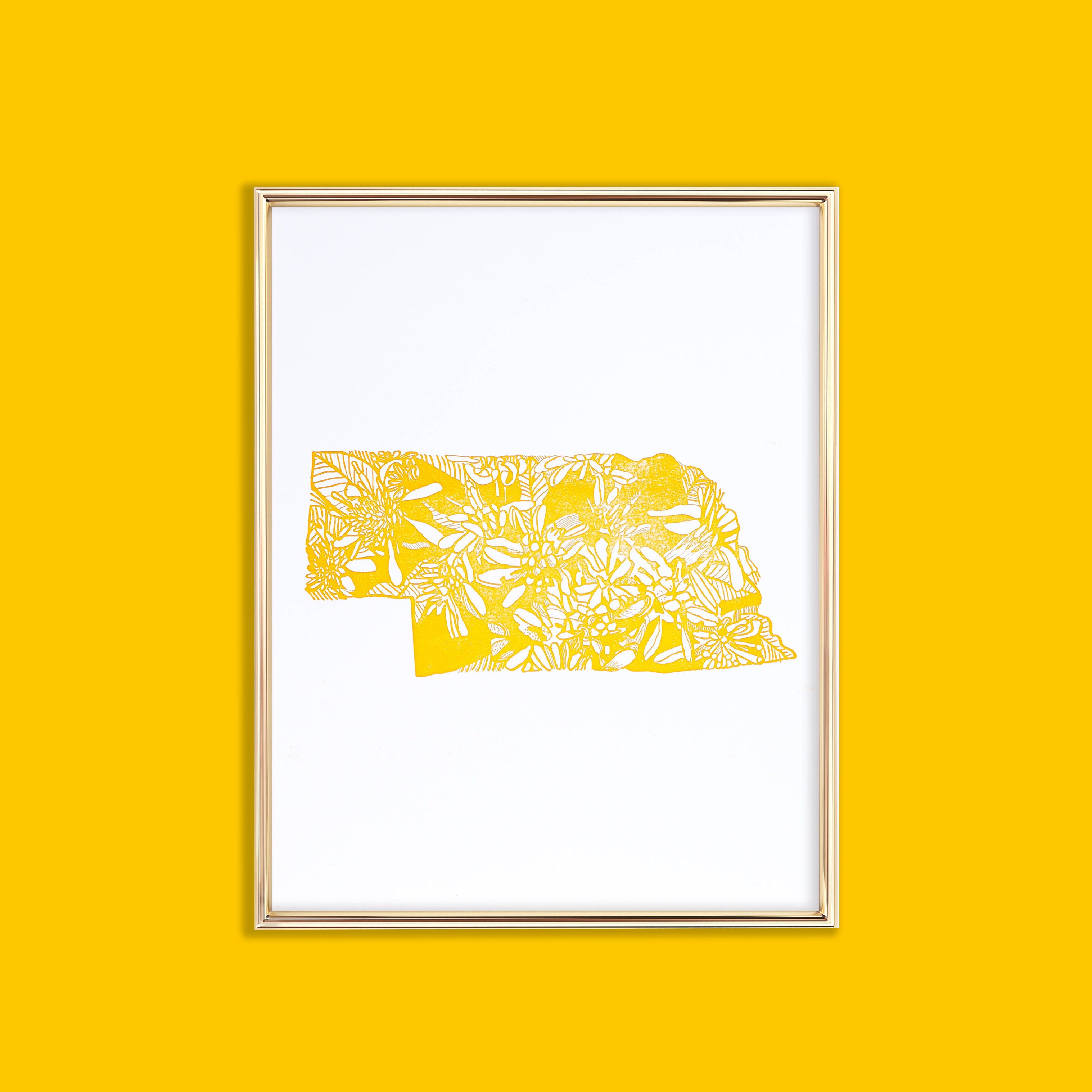 letterpress nebraska goldenrod state flower art for wall decor ...