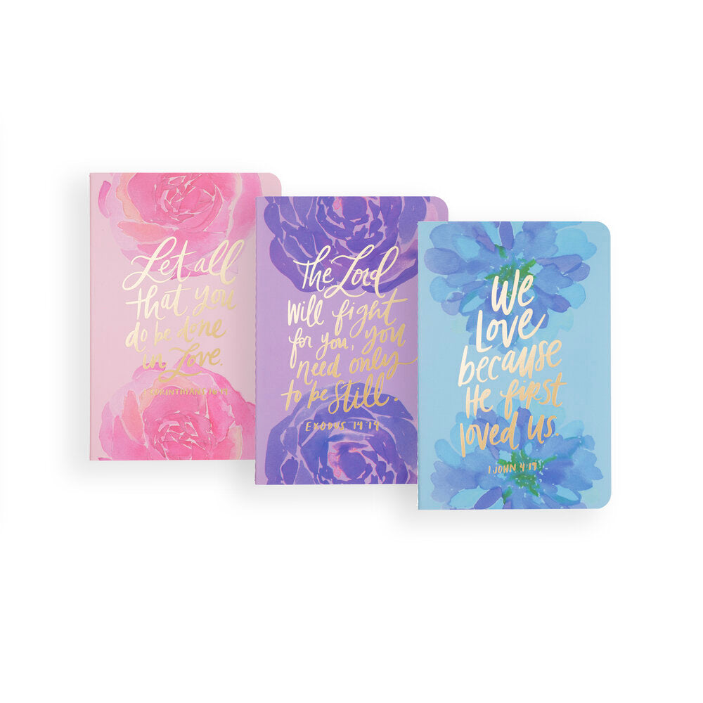 Dual Floral Set of 3 Jotter Books – Thimblepress