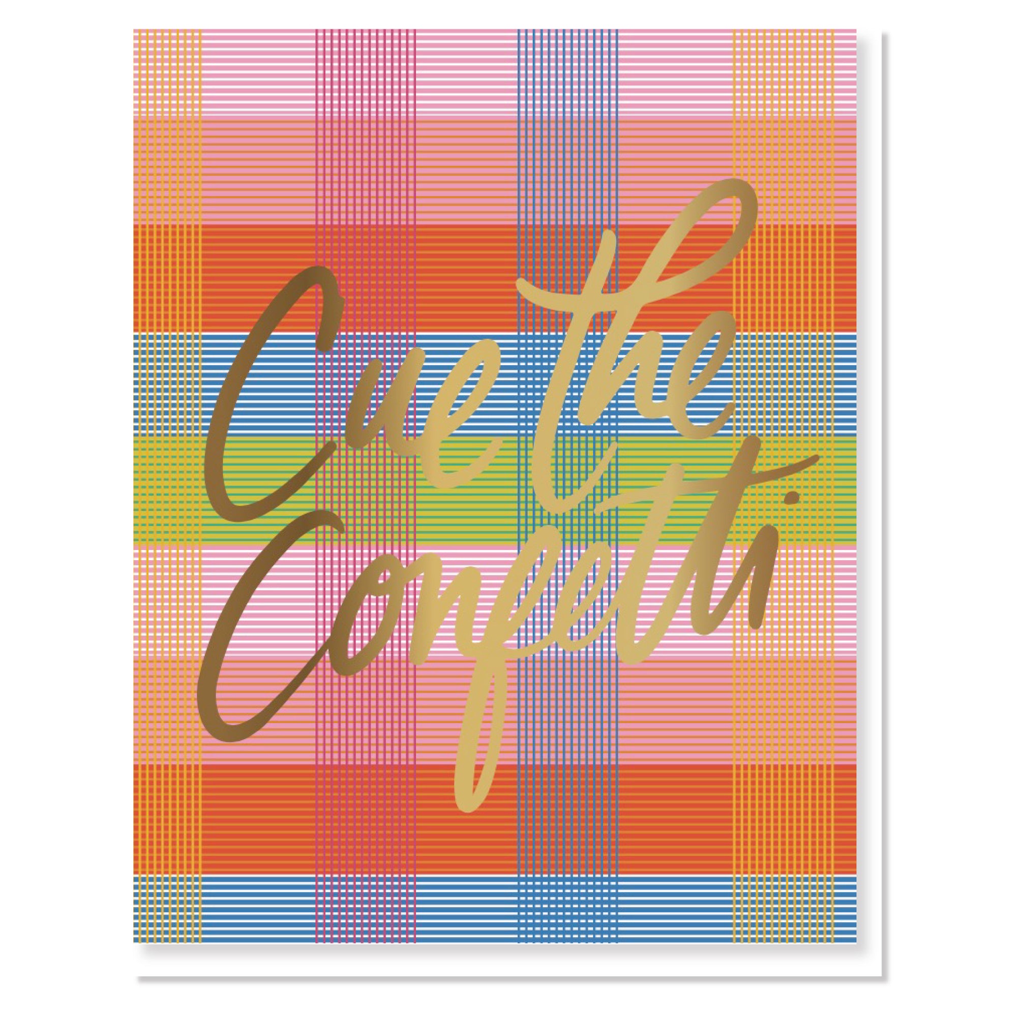 Cue The Confetti Foil greeting card – Thimblepress