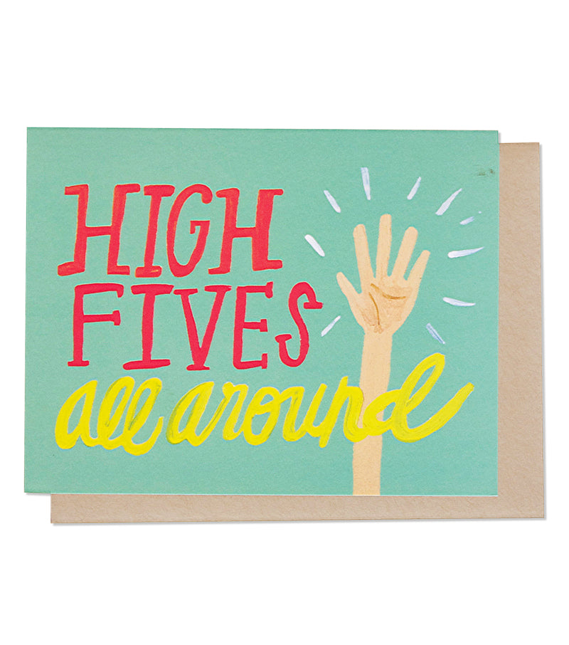 high fives all around greeting card – Thimblepress